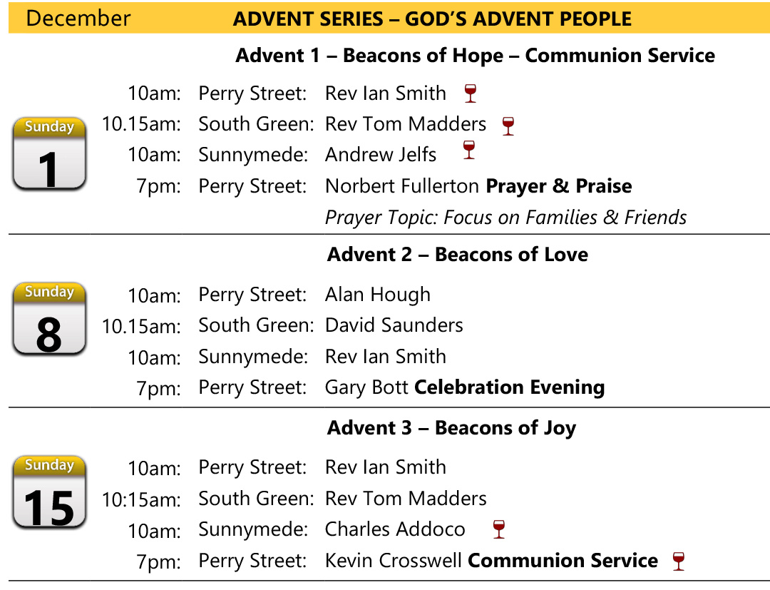 Billericay Baptist Church : Preaching Plan